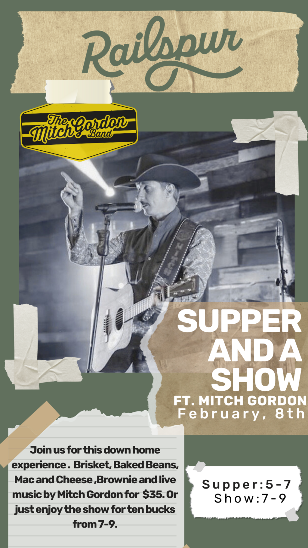 "Supper and a Show" featuring Mitch Gordon - Railspur